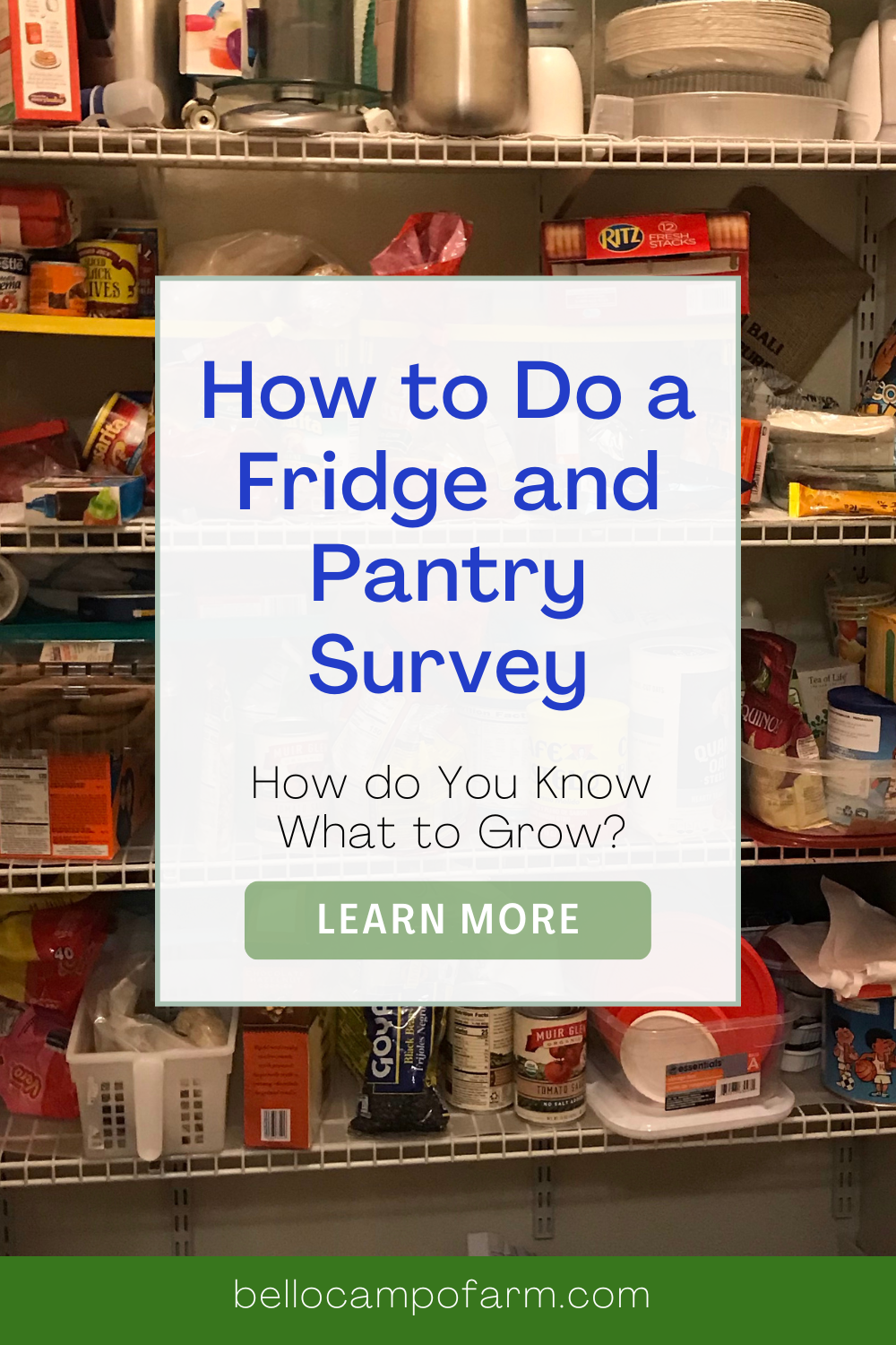 How to Do A Fridge and Pantry Survey - Bello Campo Farm